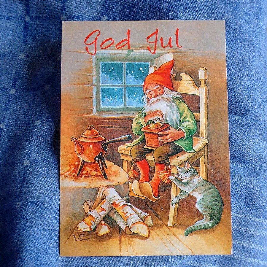 God Jul, tomte med kaffekvarn och.. | Köp från peha2217 på Tradera (631062014)
