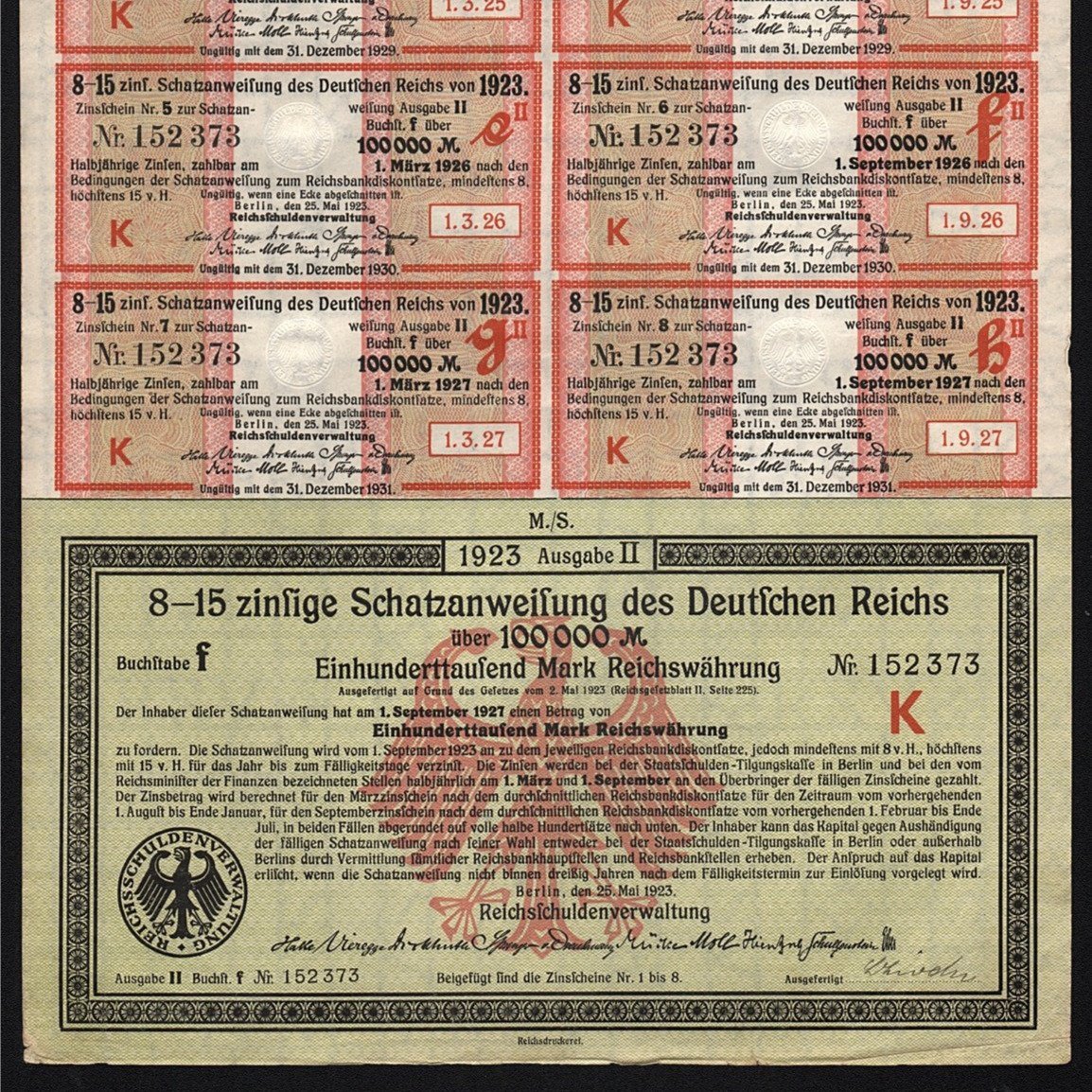 1923 Berlin: Schatzanweisung des Deutschen Reic.. | Köp på Tradera (699783696)