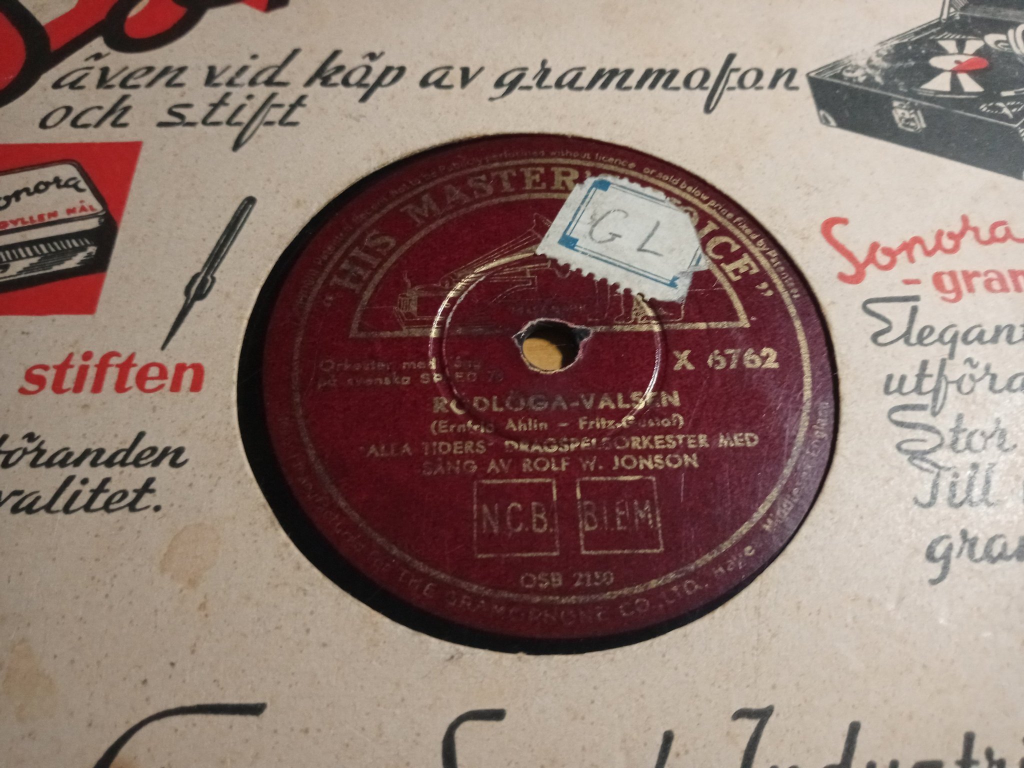 78a ROLF W. JONSON - HIS MASTERS VOICE X 6762! | Köp på Tradera (706827480)