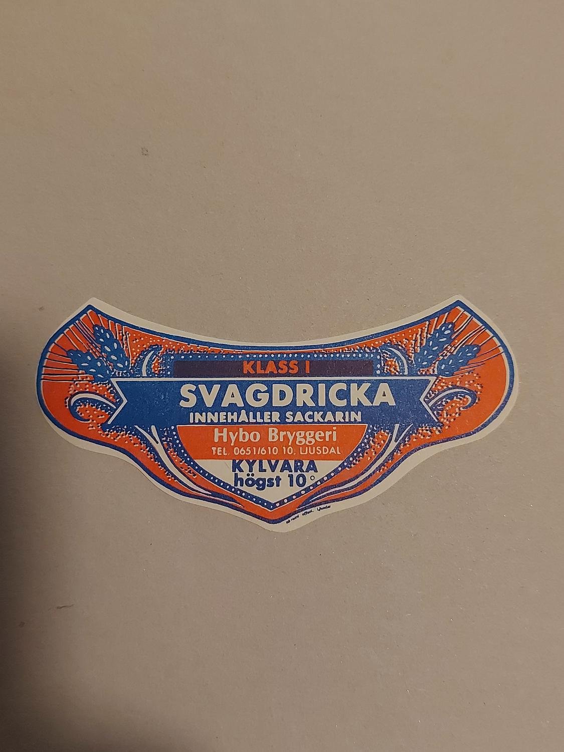 Svagdricka Klass I - Hybo Bryggeri | Köp på Tradera (541442688)