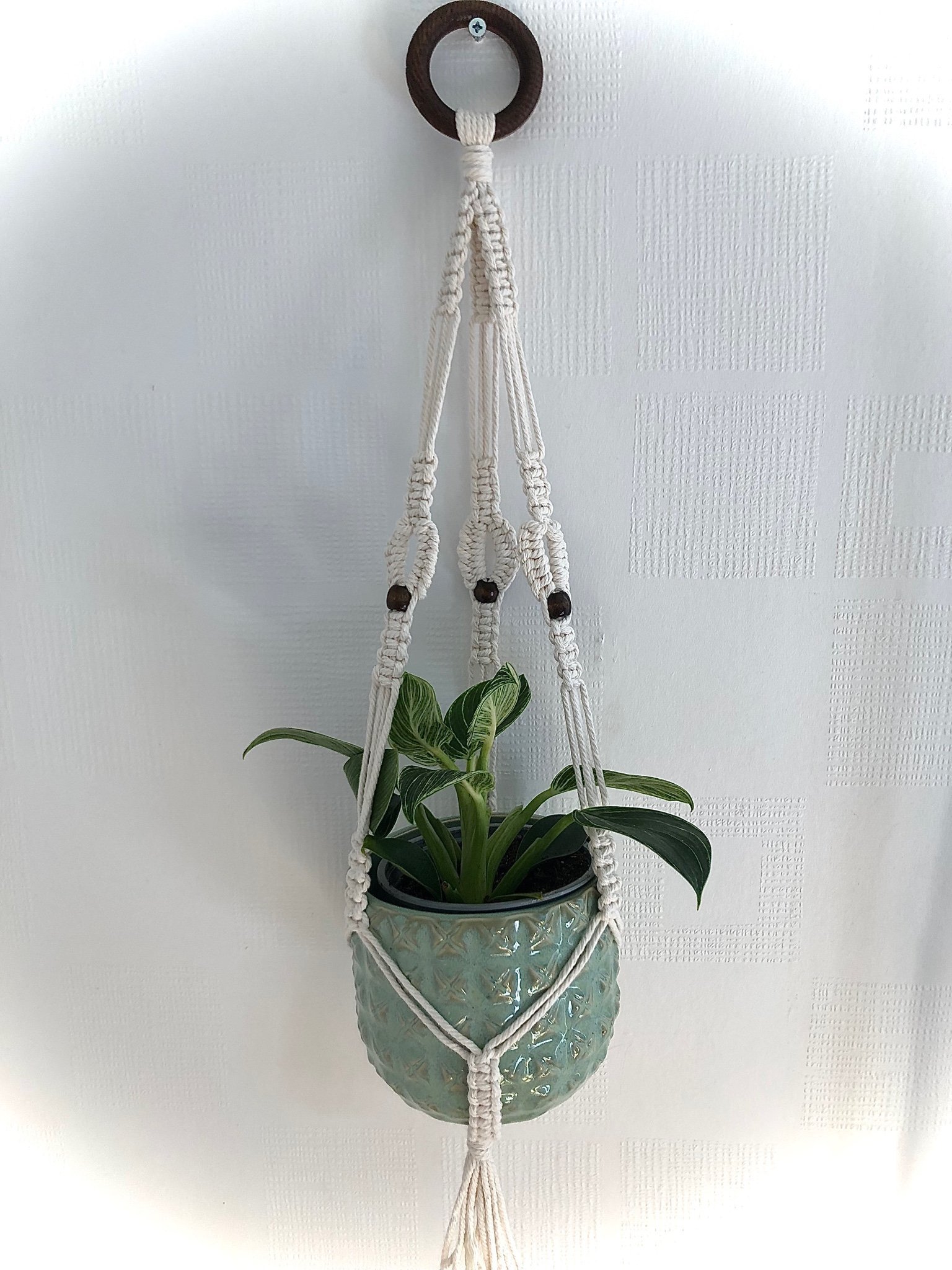 Naturvit ampel makramé | Köp på Tradera (639069884)