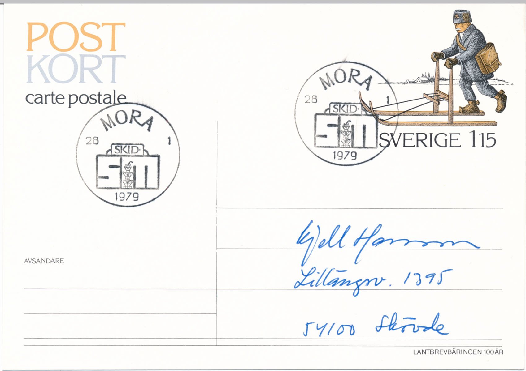 Minnespoststämpel Mora Skid-SM 1979 på postkort | Köp på Tradera (692787733)