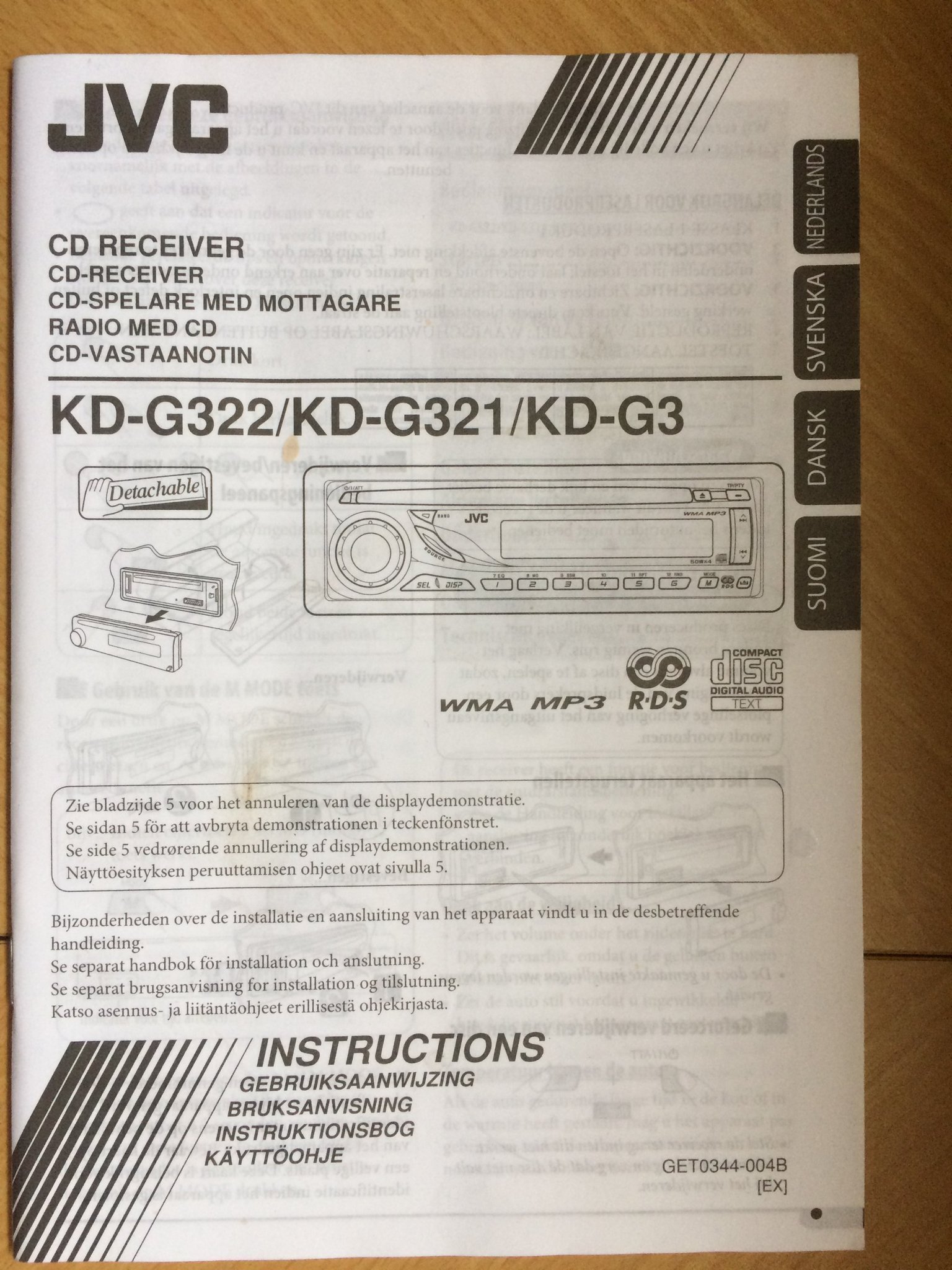 JVC CD-Receiver KD-G322 / KD-G321 / KD-G3 Manual | Köp på Tradera (682732208)