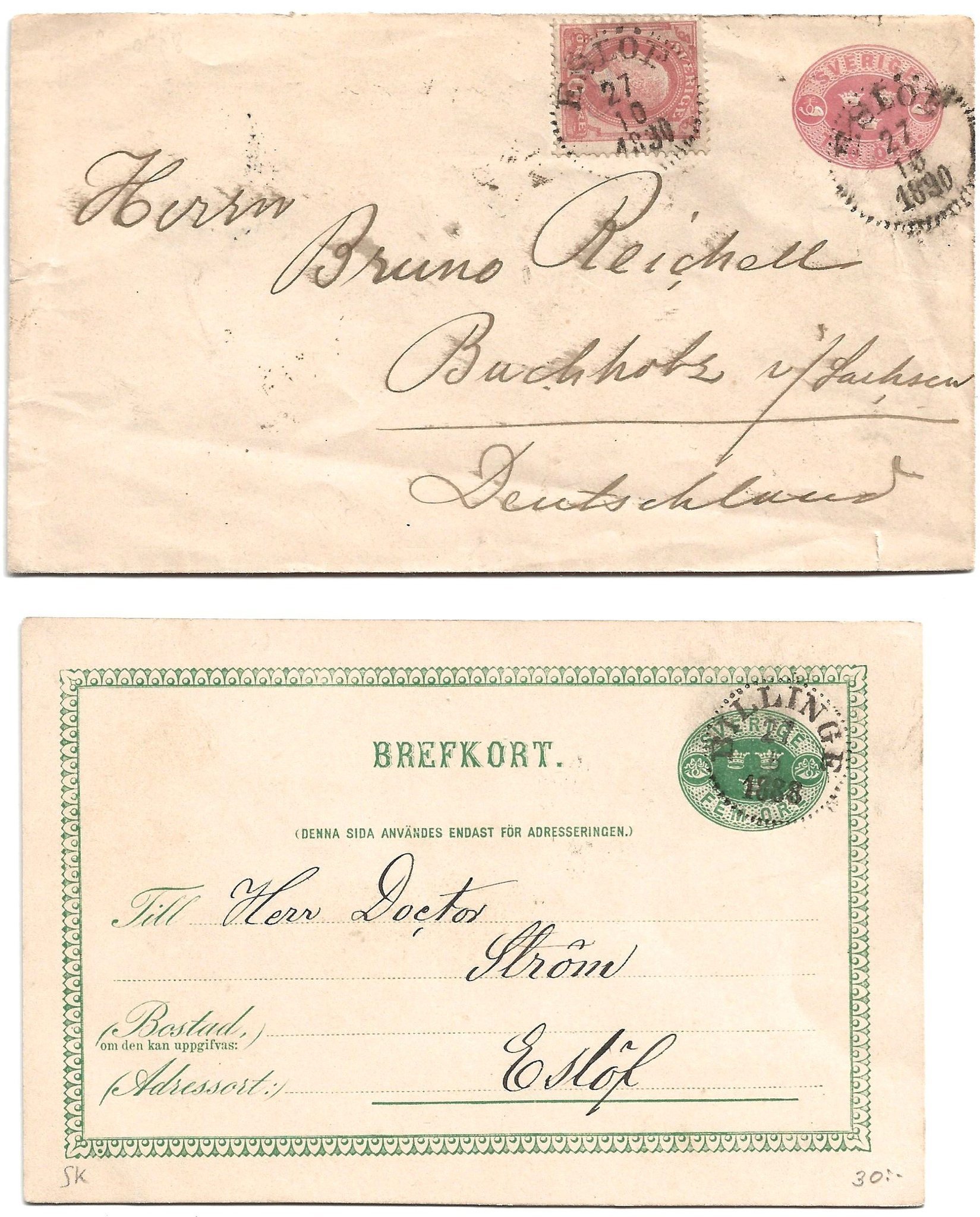 1 Bref 3 B + Brefkort stämplat Eslöf och Billin.. | Köp på Tradera (703256134)