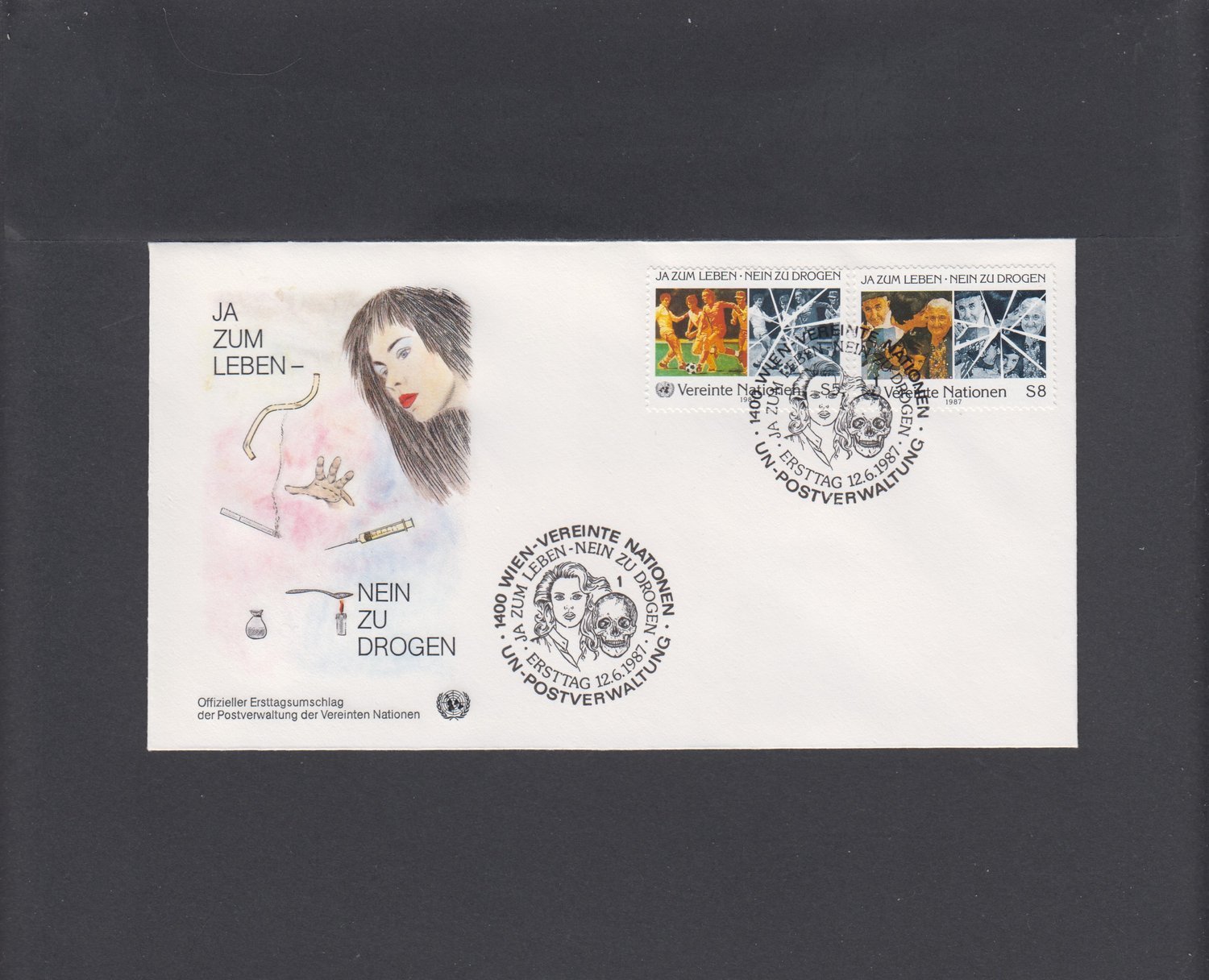 UNITED NATIONS. FDC från 1987 med vinjett. VACK.. | Köp på Tradera (664118078)