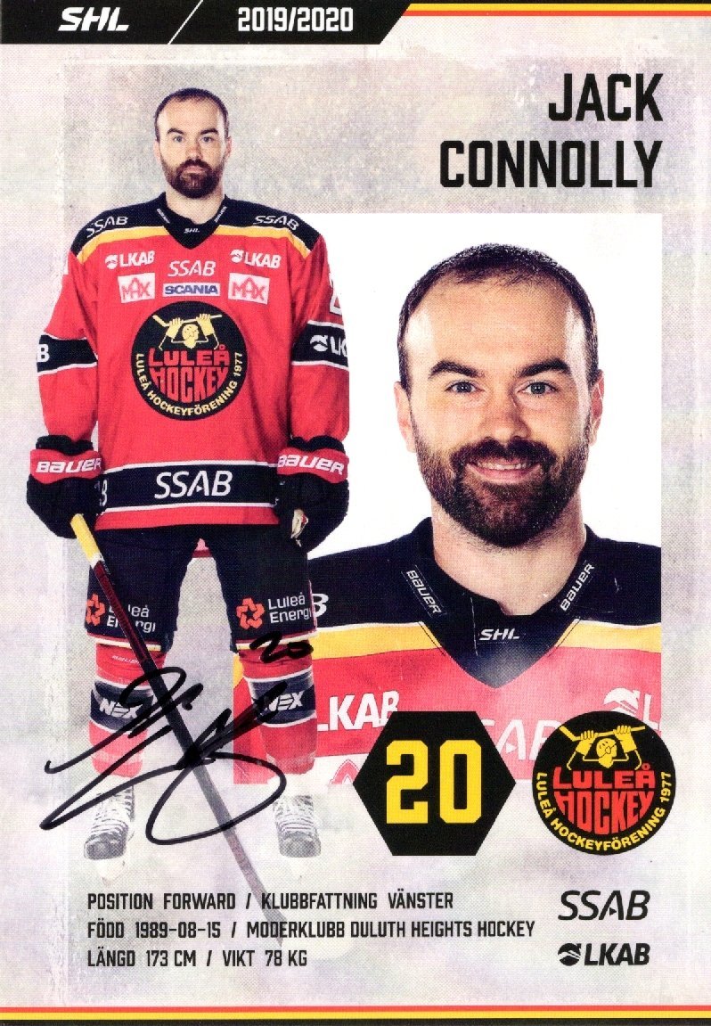 2019-20 Luleå HF Hockey Jack Connolly Team Issu.. | Köp på Tradera (710956569)