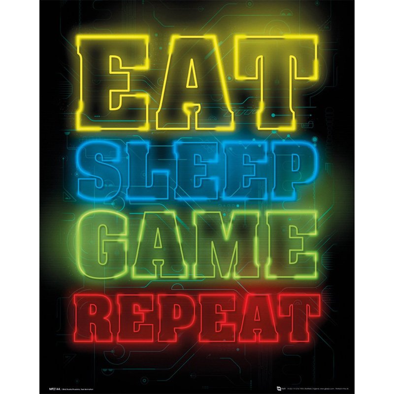 Wall Decor Home & Living Geeky Art Man Cave Sign Gaming Poster Video ...