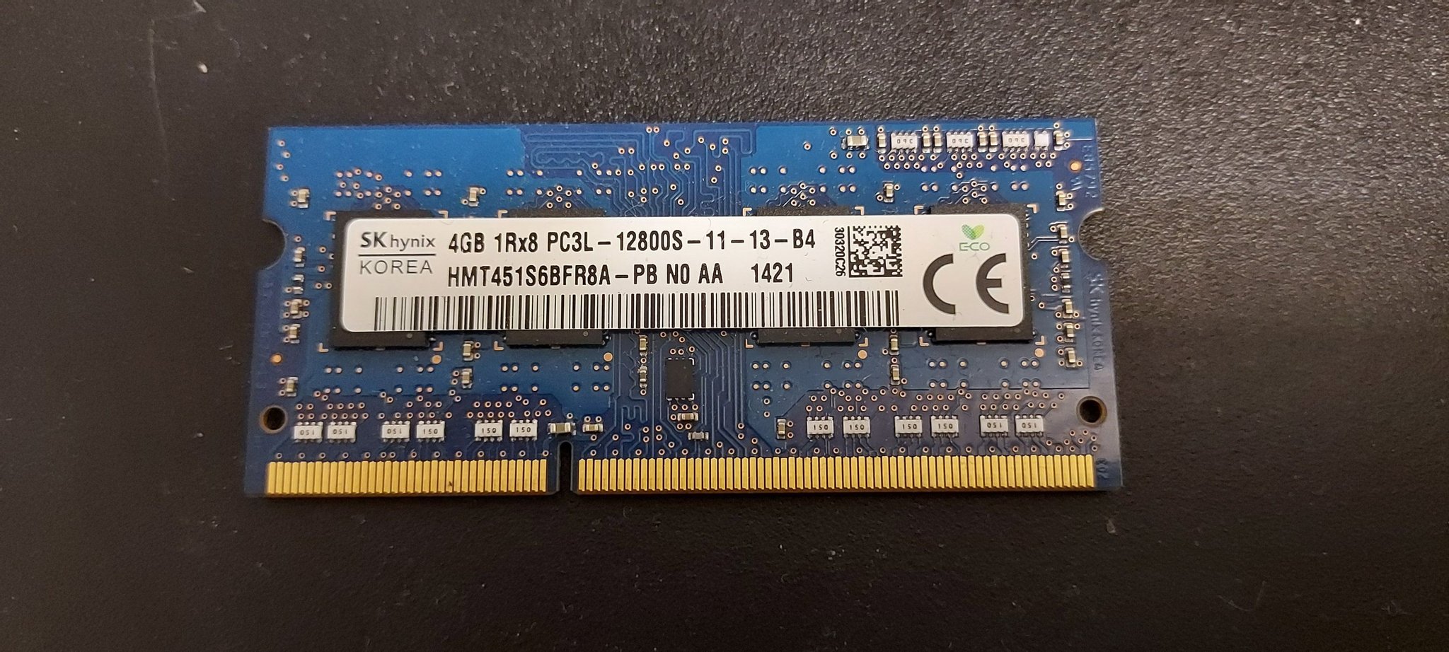 Sk Hynix LAPTOP RAM minne 4GB 1RX8 PC3L 12800S DDR3