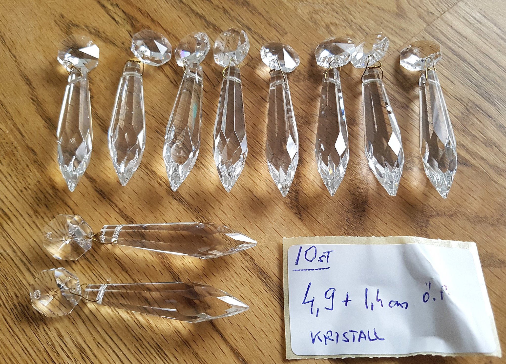 10 st GAMLA PIGGPRISMOR I KRISTALL L.- 4,9cm + .. | Köp på Tradera (701282618)