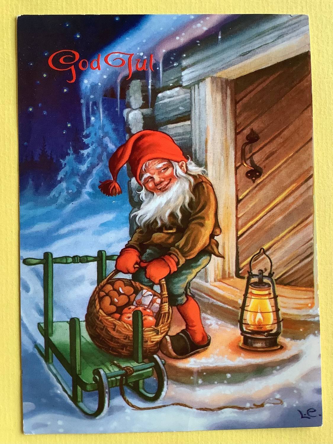 Julkort God Jul Tomte LC Lars Carlsson | Köp på Tradera (649141165)