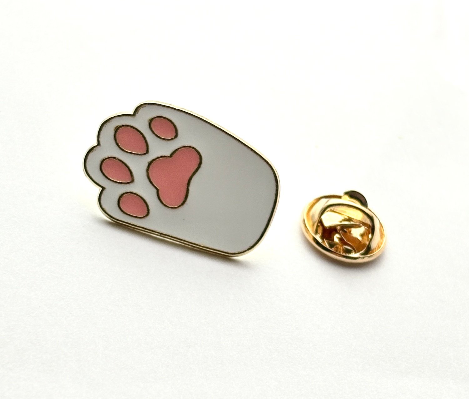 Ny pin brosch vit katt tass rosa toe beans kawa.. | Köp på Tradera (668591668)