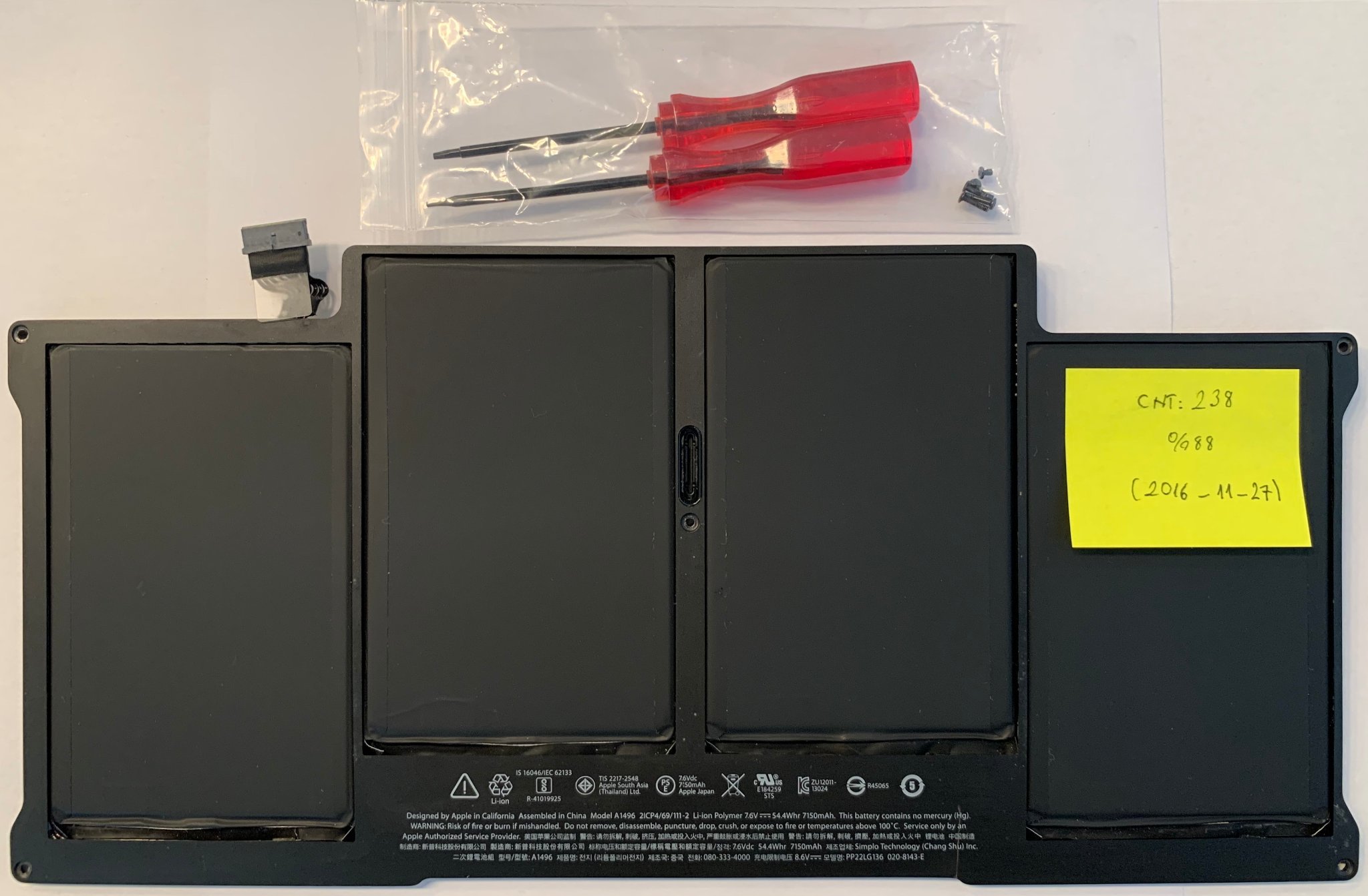 Original - A1496 Battery Batteri för MacBook Ai.. (408961227) ᐈ Köp på ...