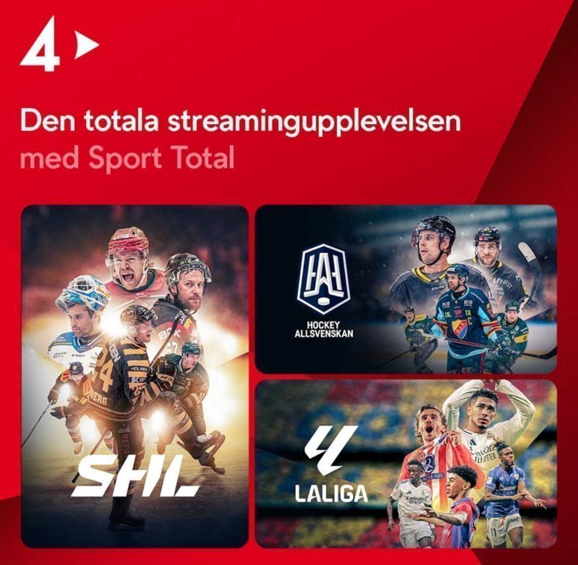 Se produkter som liknar Prova TV4 Play Sport Total fö.. på Tradera (685623686)