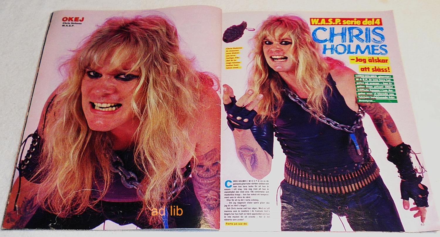 WASP - CHRIS HOLMES, TIDNINGSARTIKEL 1984 | Köp på Tradera (557346879)
