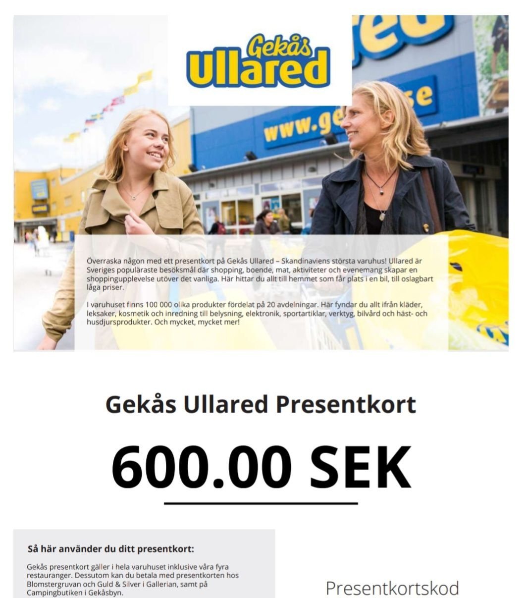 Gekås Ullared digitalt presentkort | Köp på Tradera (583598085)