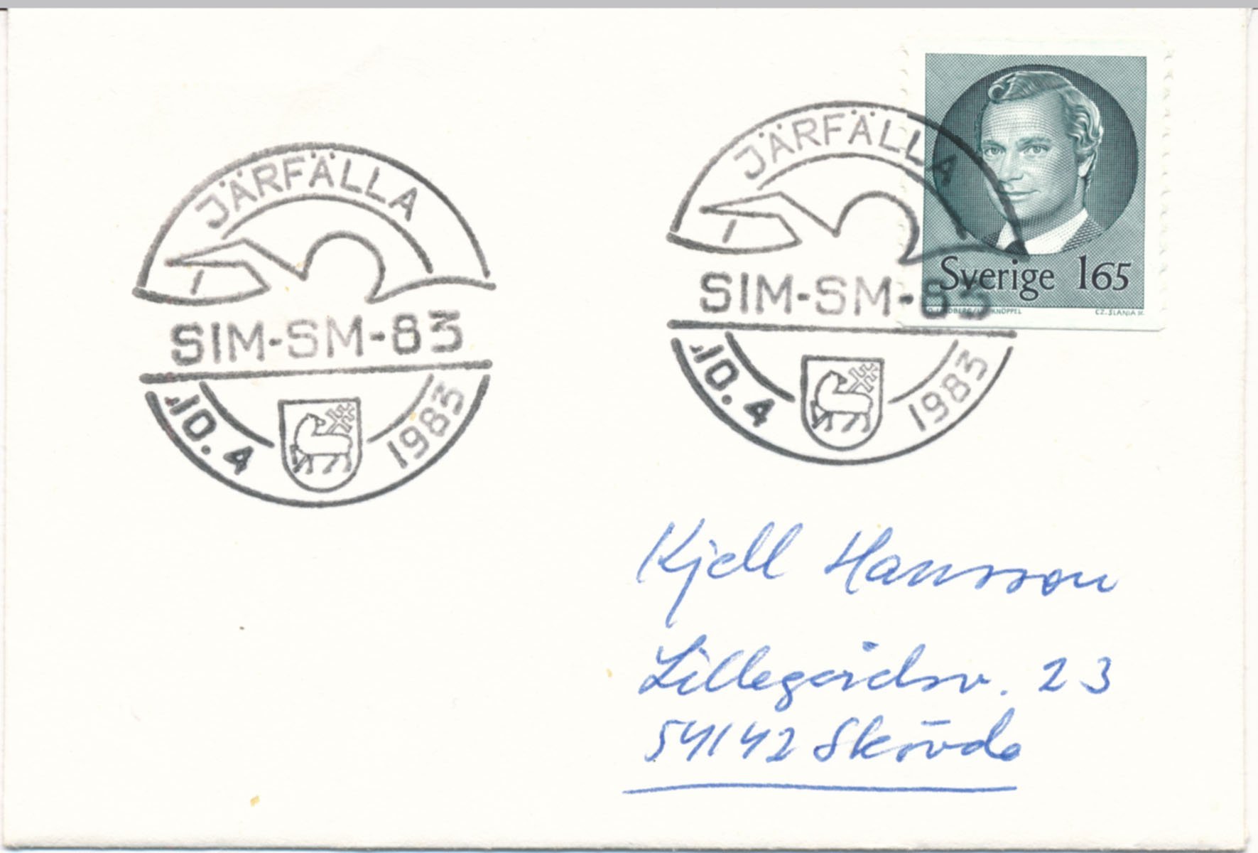 Minnespoststämpel Järfälla Sim-SM 1983 | Köp på Tradera (680138900)