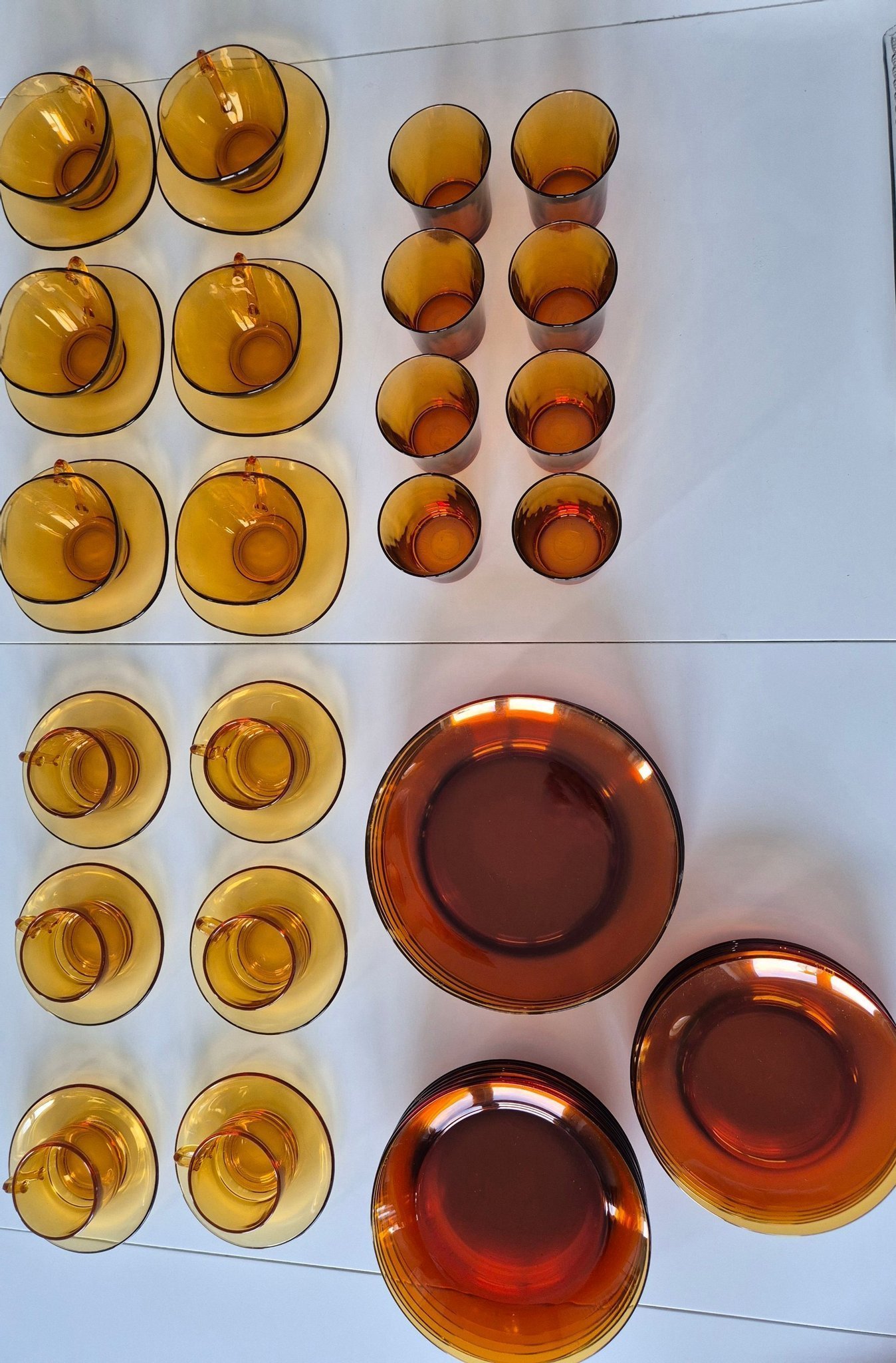 Stort komplett 50-delars glas set - Vereco ambe.. | Köp på Tradera (696051750)