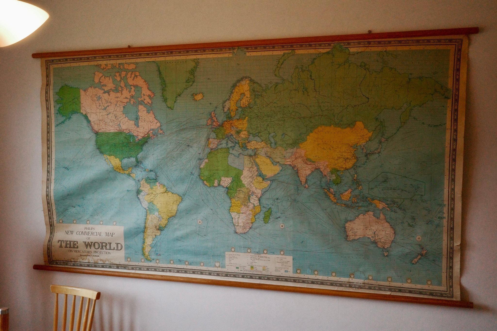 Stor och gammal världskarta - Philips New Comme.. | Köp på Tradera (698728919)