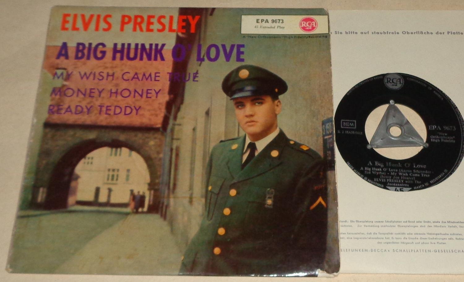 Elvis Presley Ep Ps A Big Hunk Of Love 1959 410821666 ᐈ Gntallis På