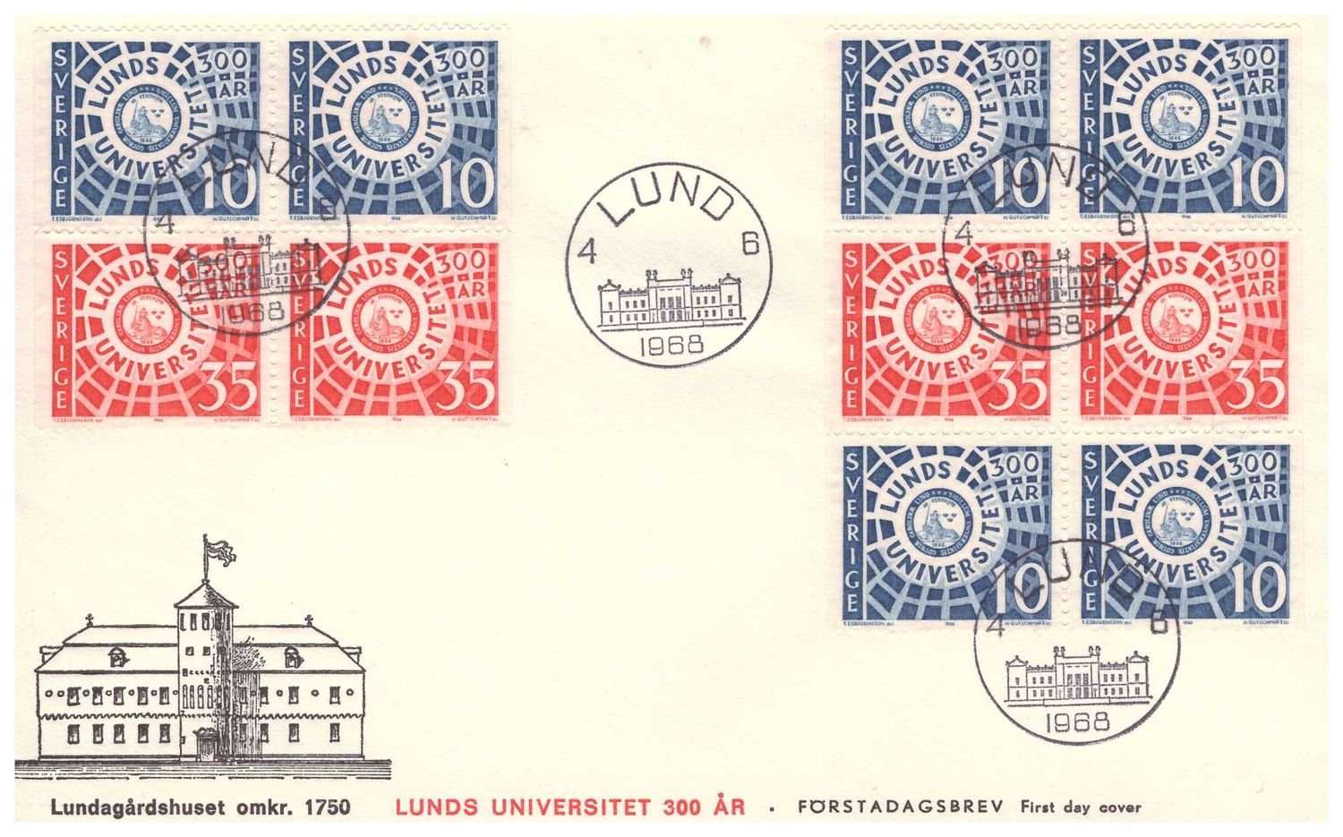 Sverige: FDC 1968 vinjett 1. Lunds universitet .. | Köp på Tradera (671749910)