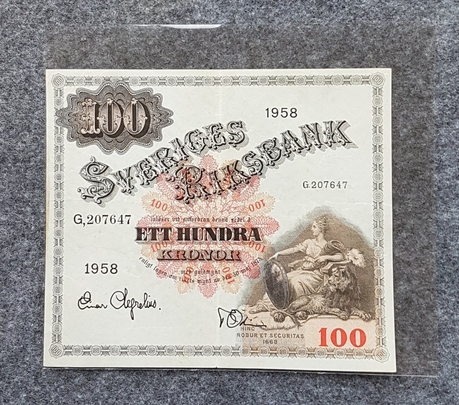 100 KRONORS SEDEL SVERIGES RIKSBANK 1958 340495689 K p P Tradera 100-kronors-sedel-sveriges-riksbank-1958-340495689-k-p-p-tradera