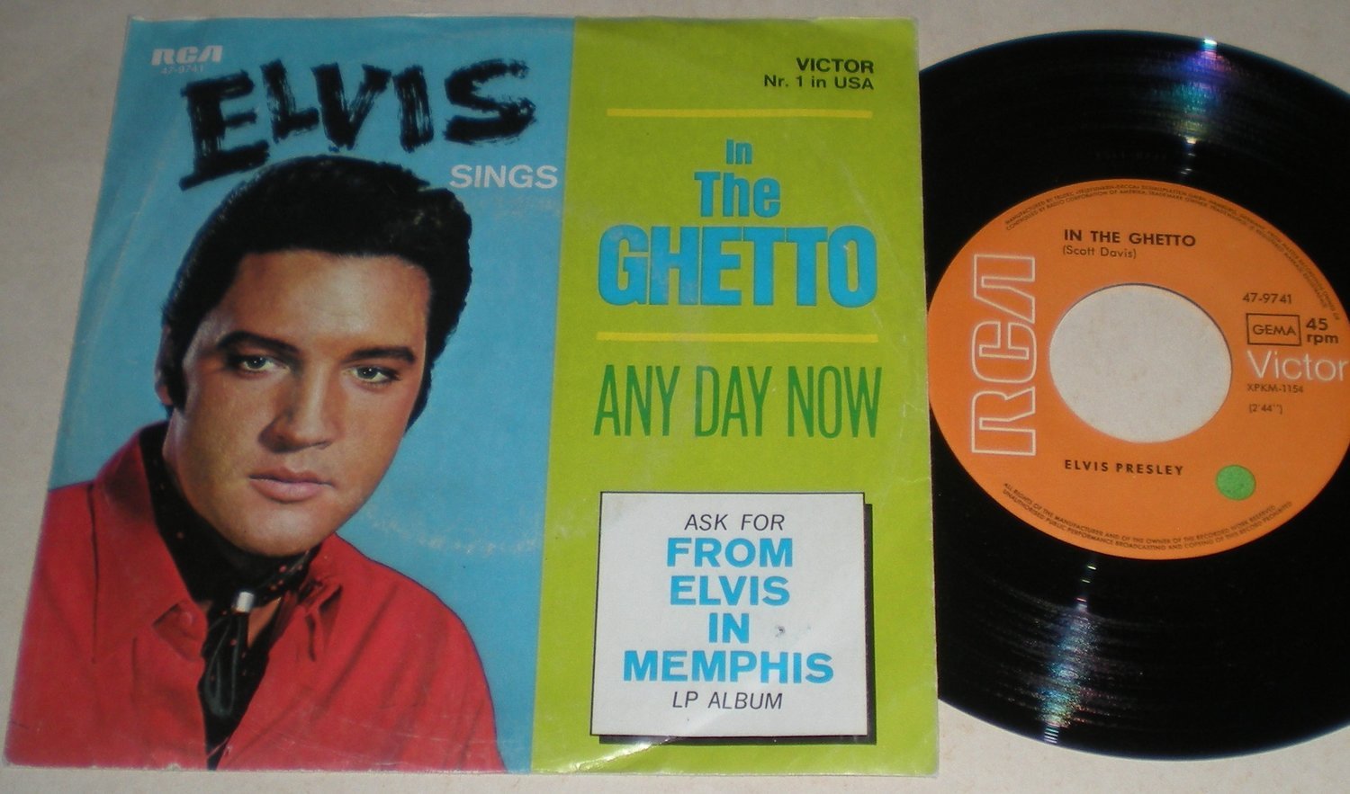 Elvis Presley 45 Ps In The Ghetto 1969 Vg 369413459 ᐈ Gntallis På