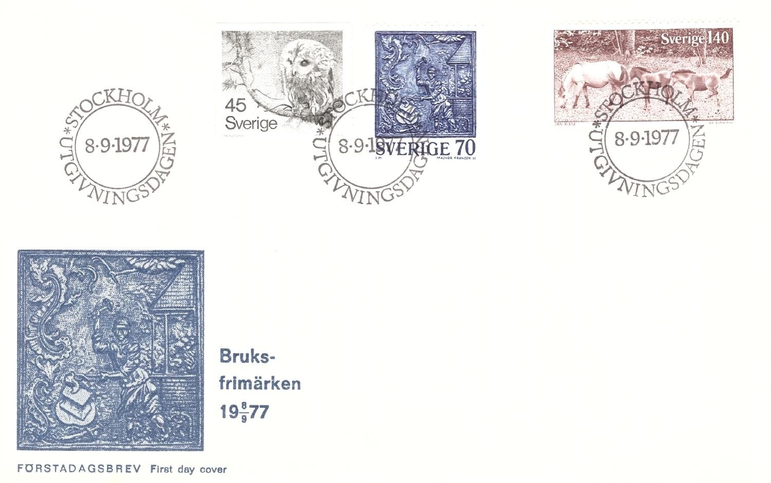 Sverige: FDC 1977 Vinjett 1. Kattuggla-Sättugns.. | Köp på Tradera (667461681)