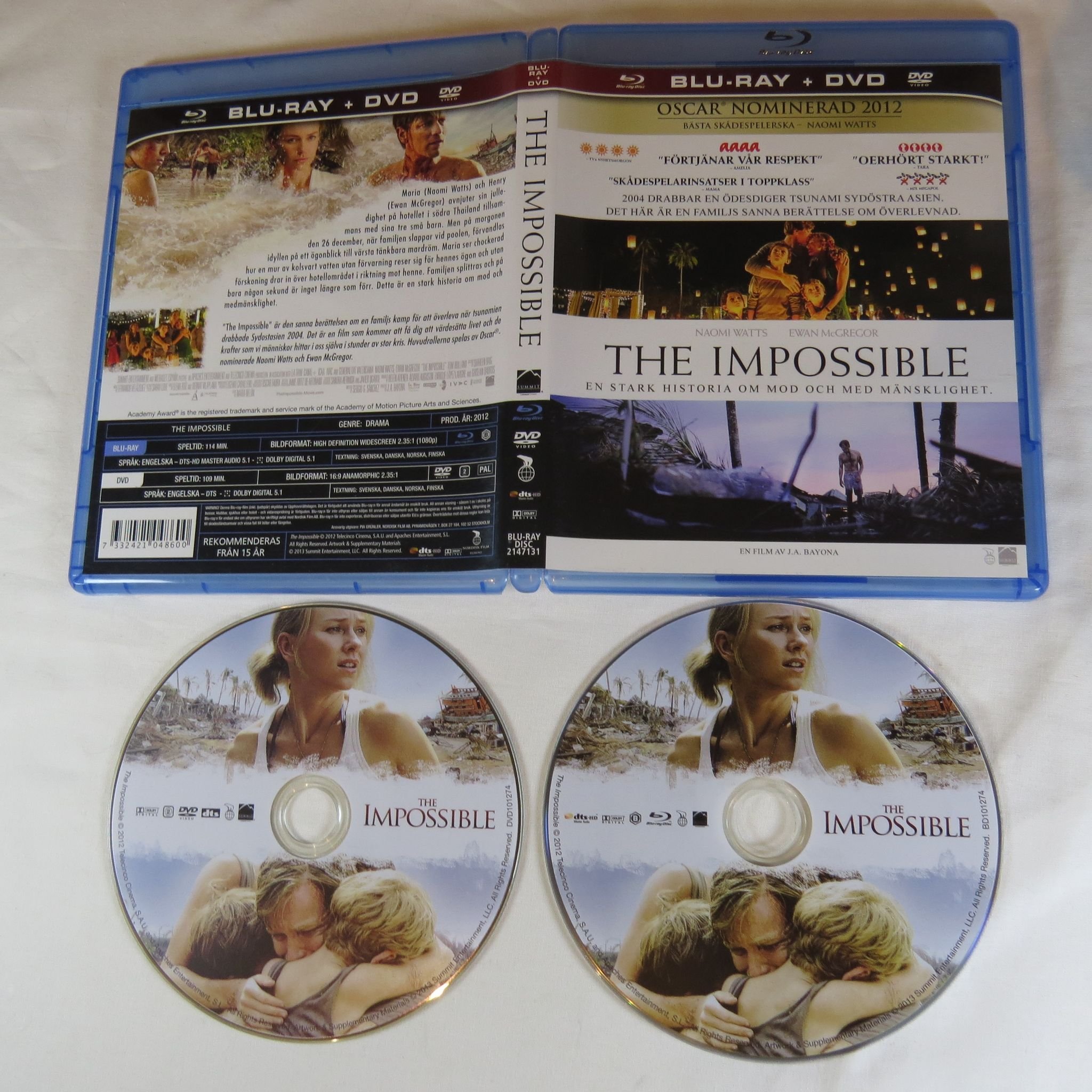 The Impossible - Blu-ray + DVD | Köp på Tradera (697696379)