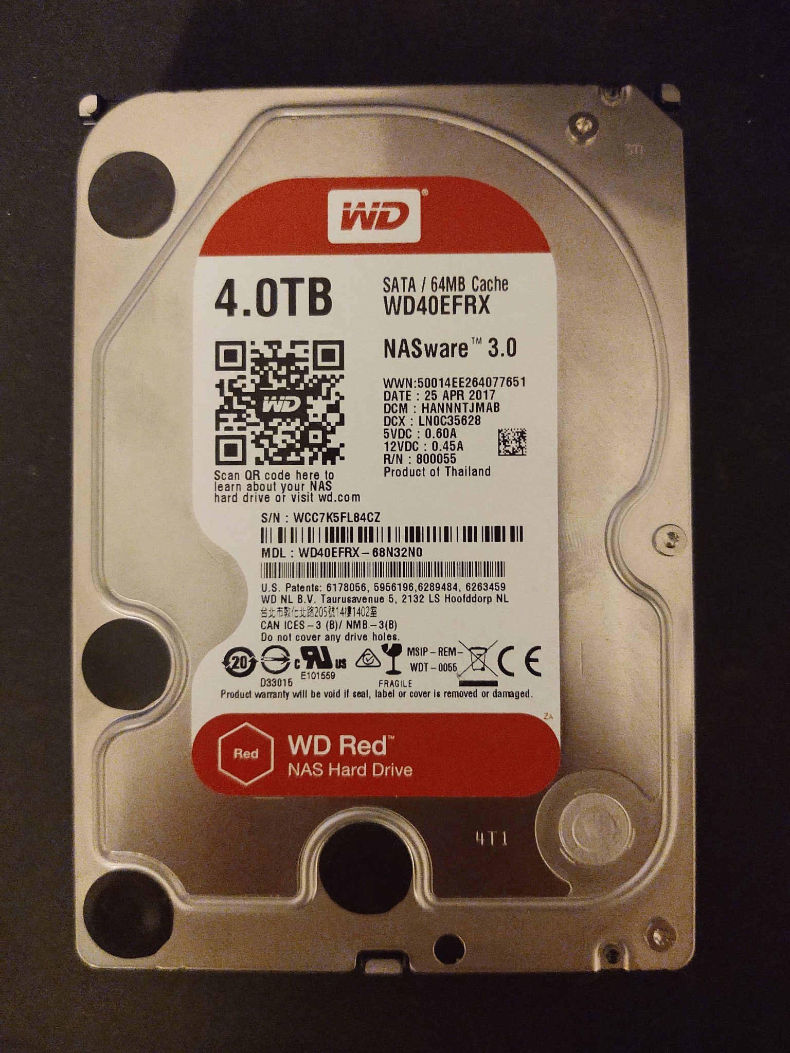 Western Digital WD40EFRX 4 TB WD RED (421367495) ᐈ Köp på Tradera