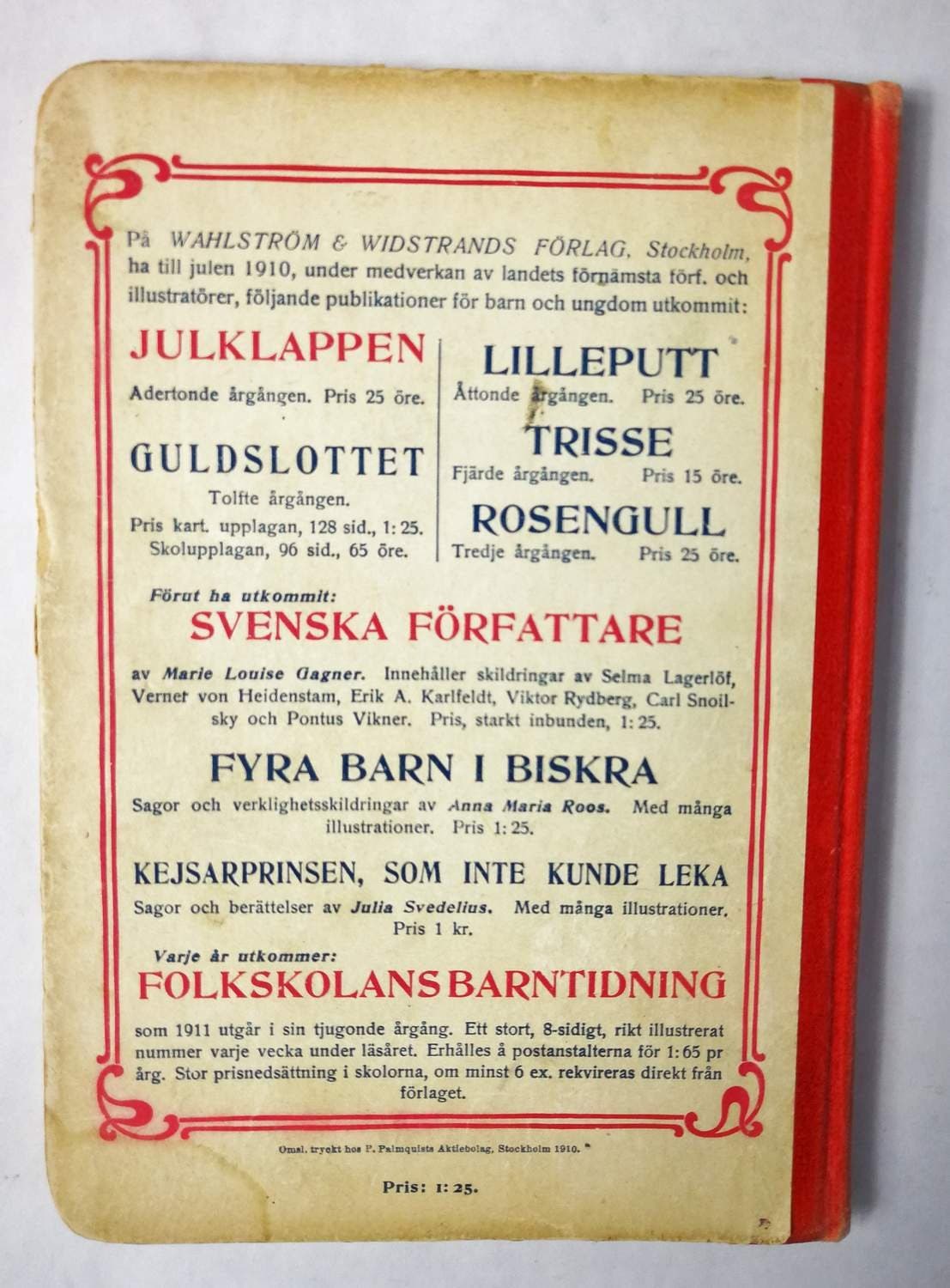 Stina Quint - Guldslottet Barnens julbok nr 12 .. | Köp på Tradera ...