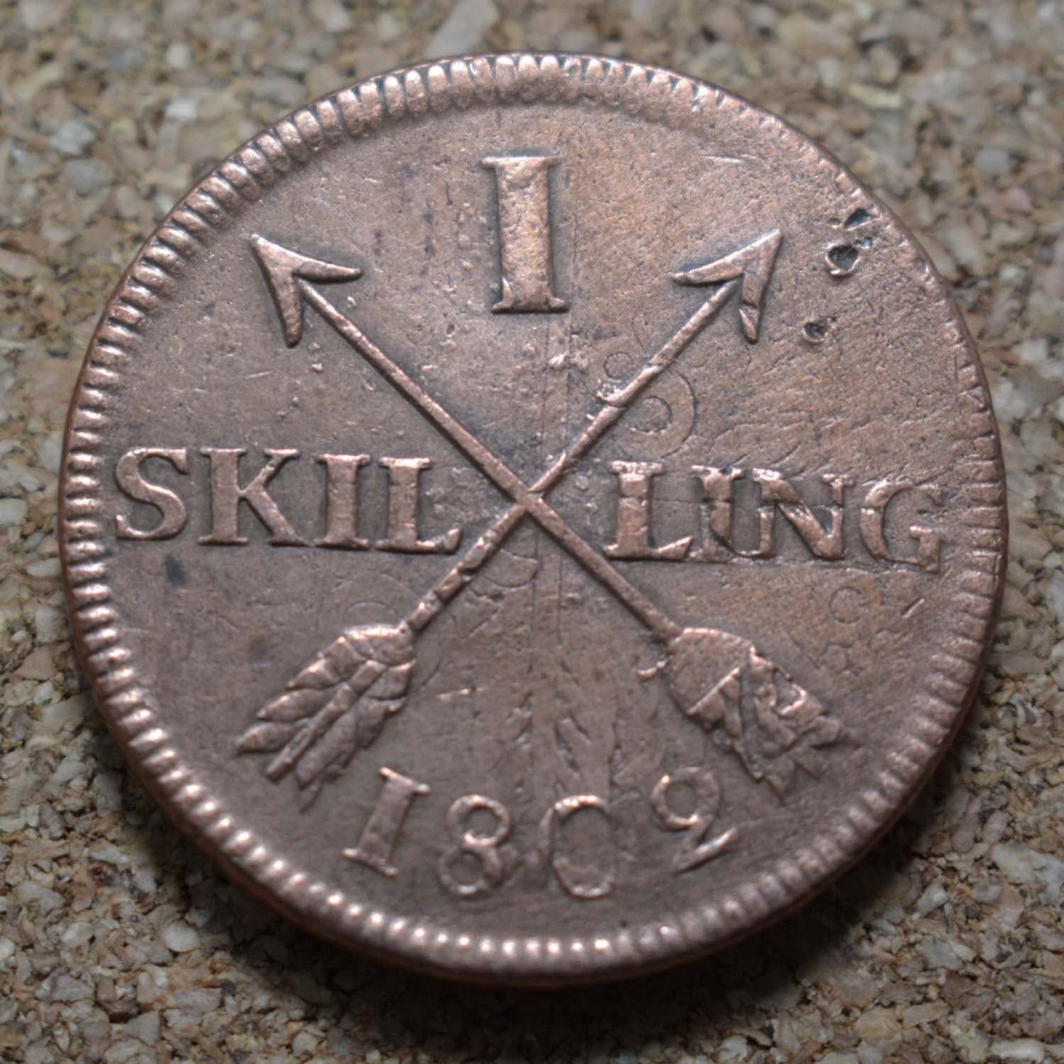 Sverige 1802 Mynt 1 Skilling på 2 öre SM GIV Kv.8 | Köp på Tradera ...