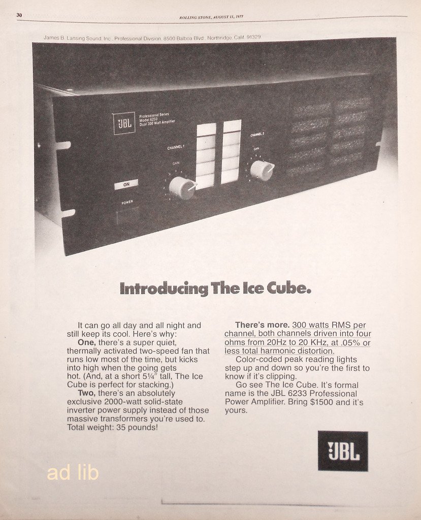 JBL - THE ICE CUBE 300W RMS PER CH., STOR TIDNI.. | Köp på Tradera ...