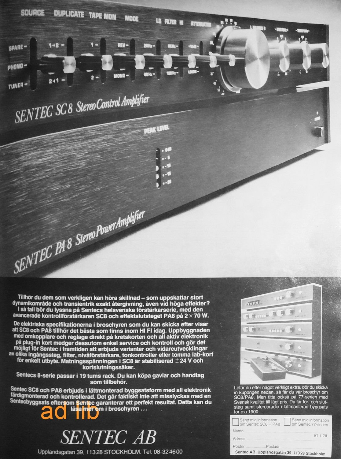 SENTEC AB - SENTEC PA 8 STEREO POWER AMP, REKLA.. | Köp på Tradera ...