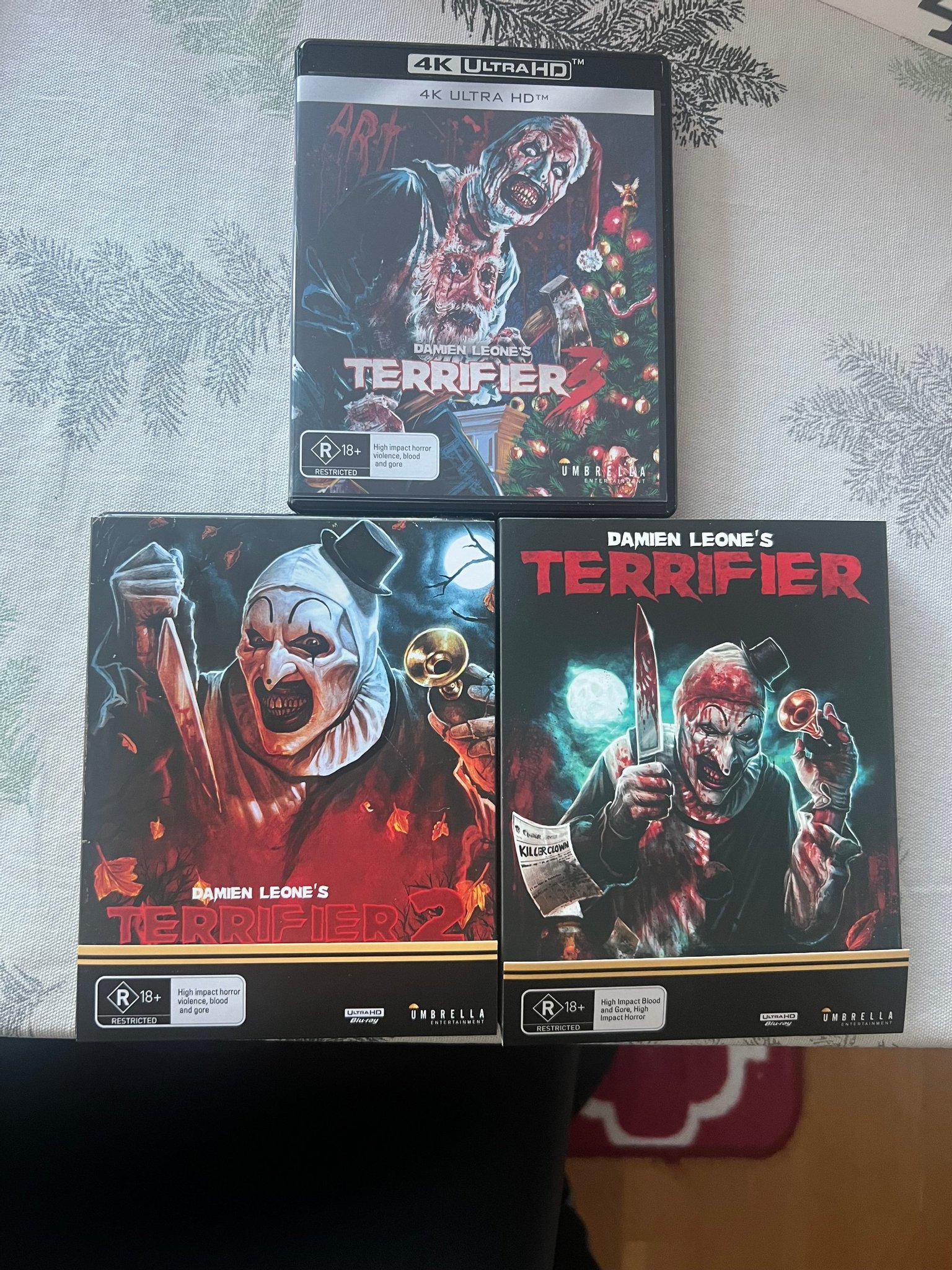 Terrifier 1, 2 och 3 4K UHD Blu-ray | Köp på Tradera (716225493)