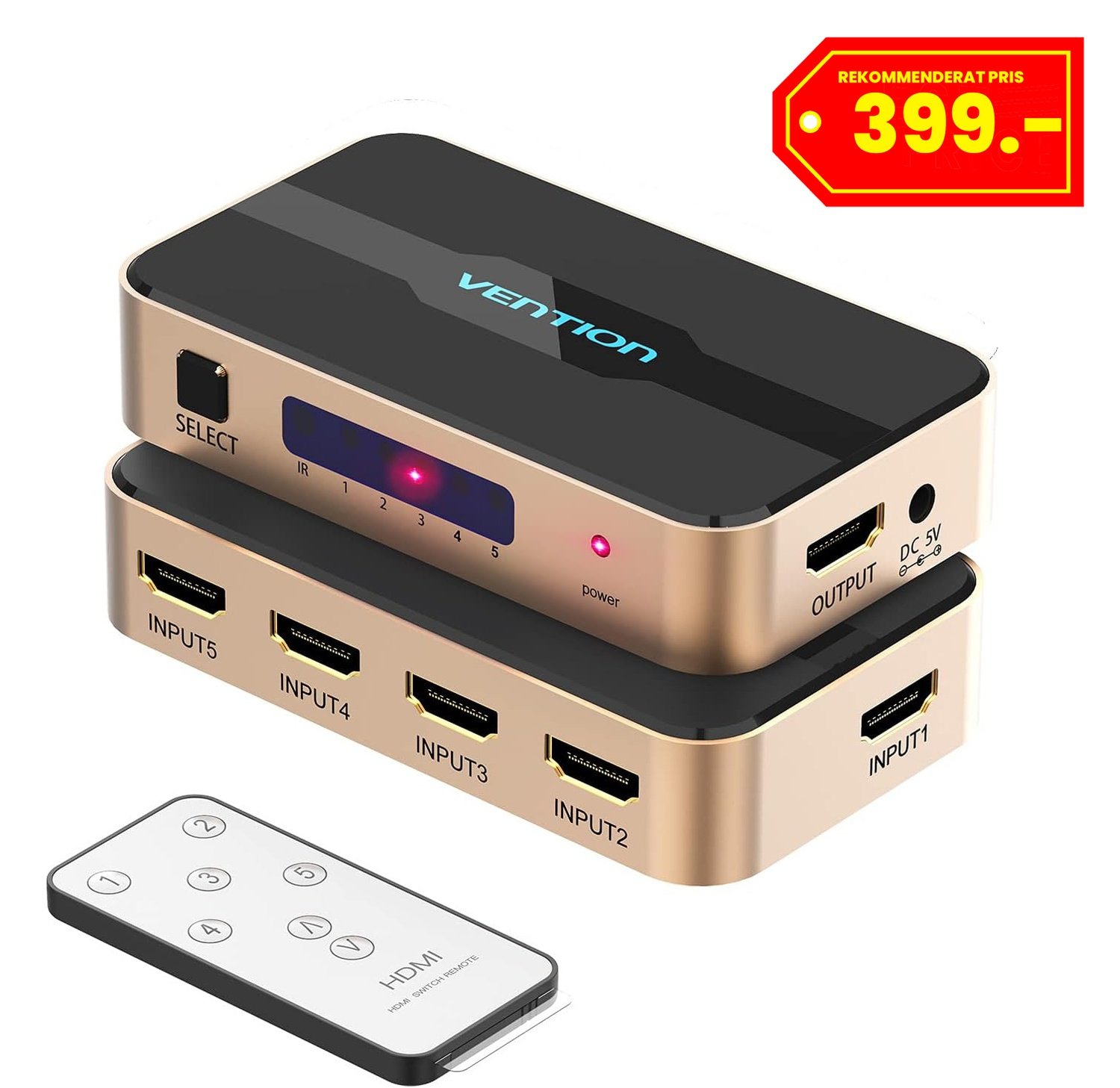 NY UHD 4K/30 Hz HDMI-omkopplare • 5-i-1-utgång .. | Köp på Tradera (687209637)