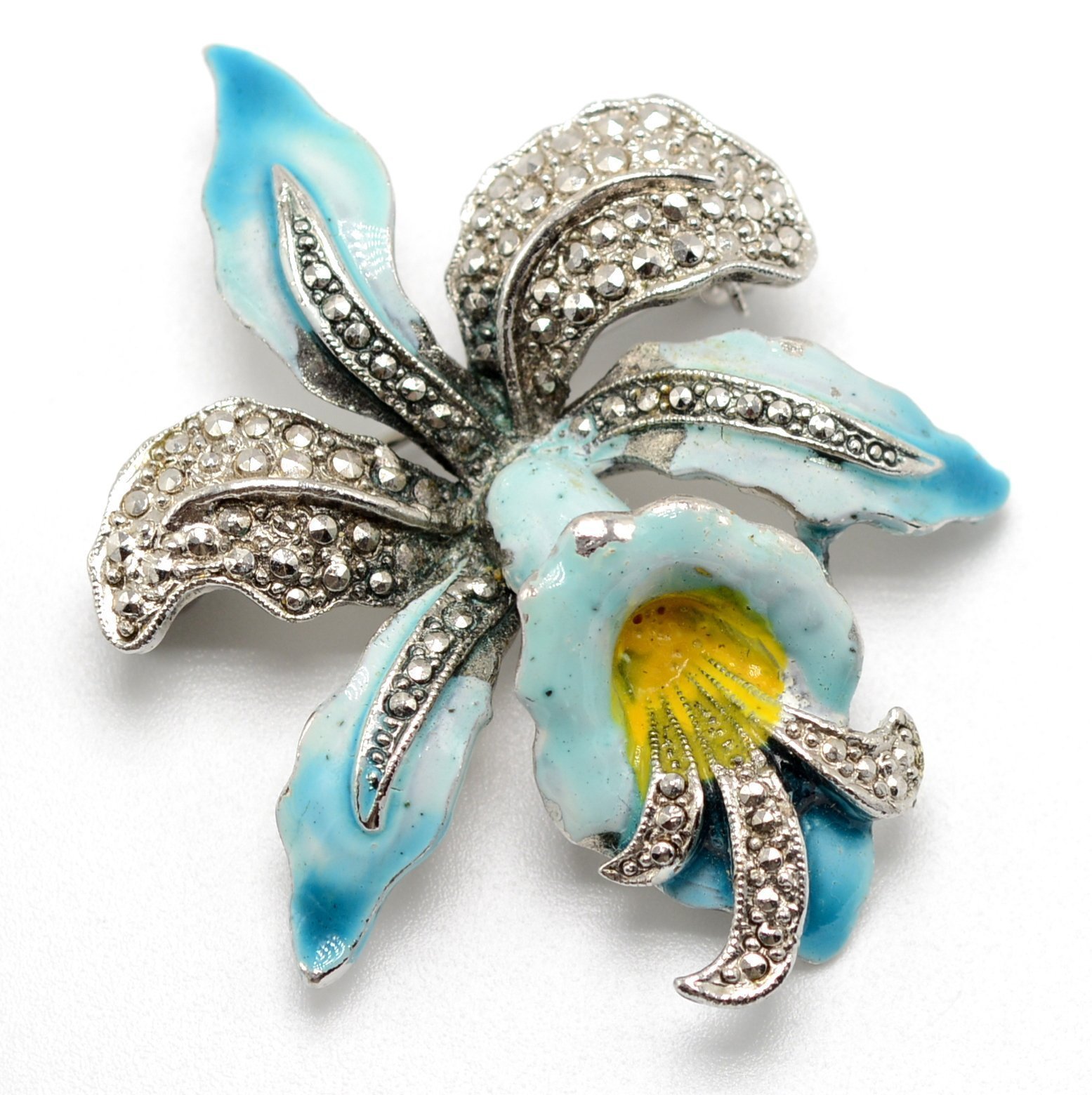 VINTAGE 1950-talet BROSCH - BLOMMA MED MARCASIT.. | Köp på Tradera ...