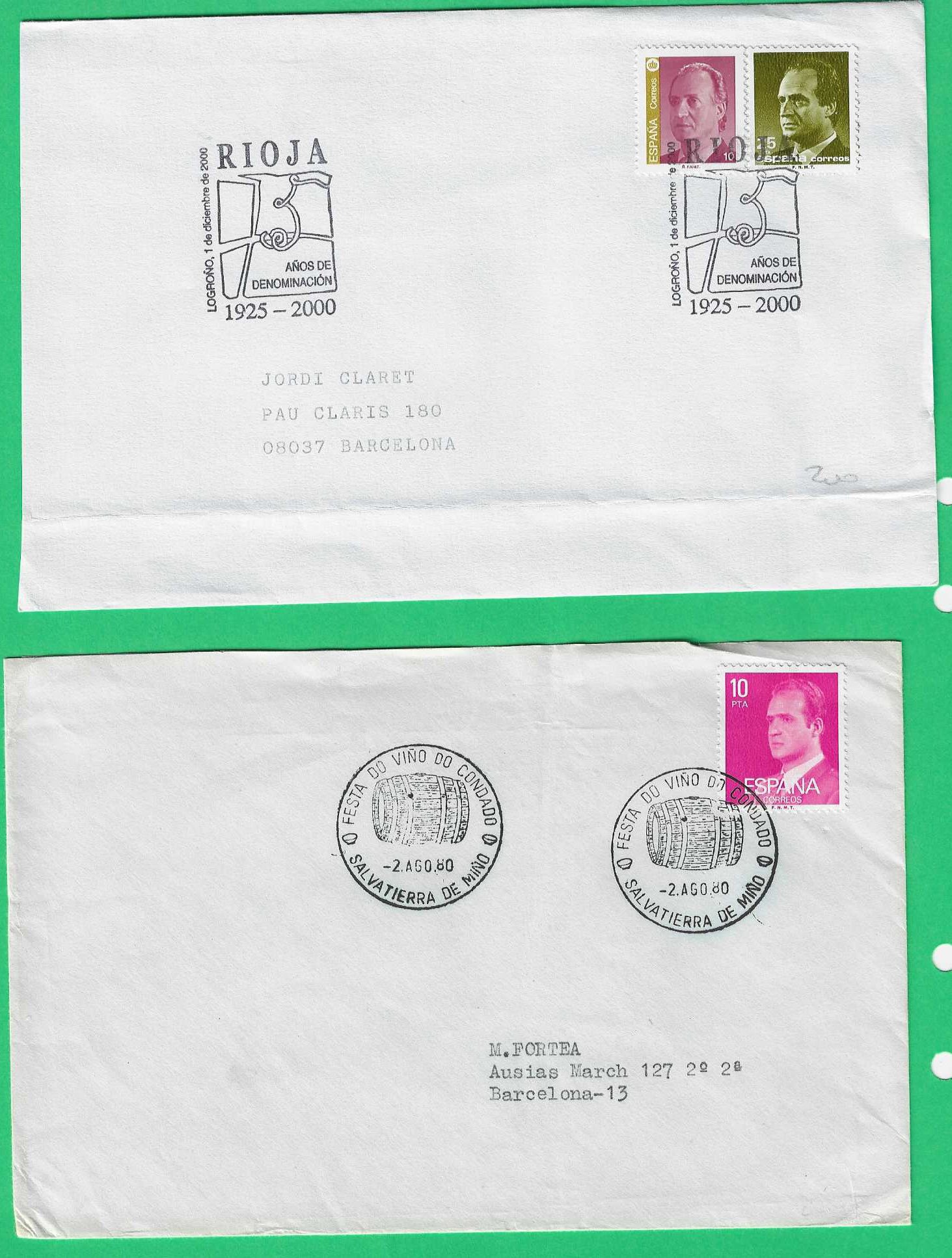 Motiv/tema VIN, 2 st Evenemangsstämplar Spanien | Köp på Tradera ...