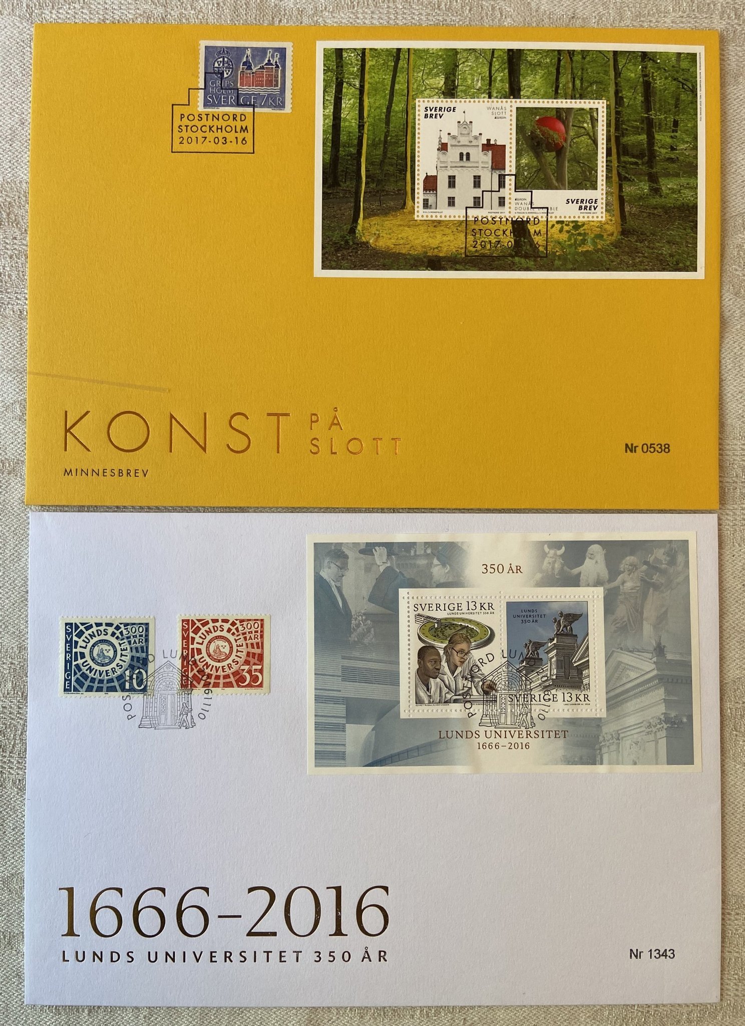 2 numrerade minnesbrev Konst på slott och Lunds.. | Köp på Tradera ...