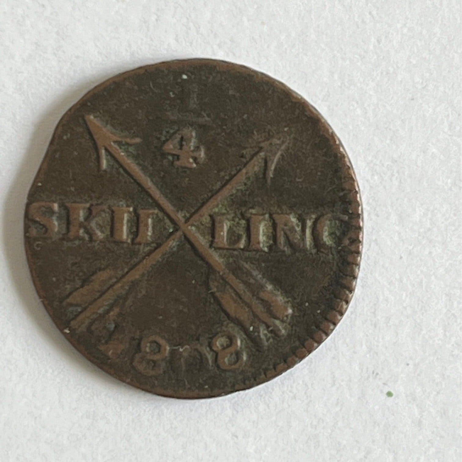 Svensk mynt från 1808 1/4 skilling Gustav IV Ad.. | Köp på Tradera ...