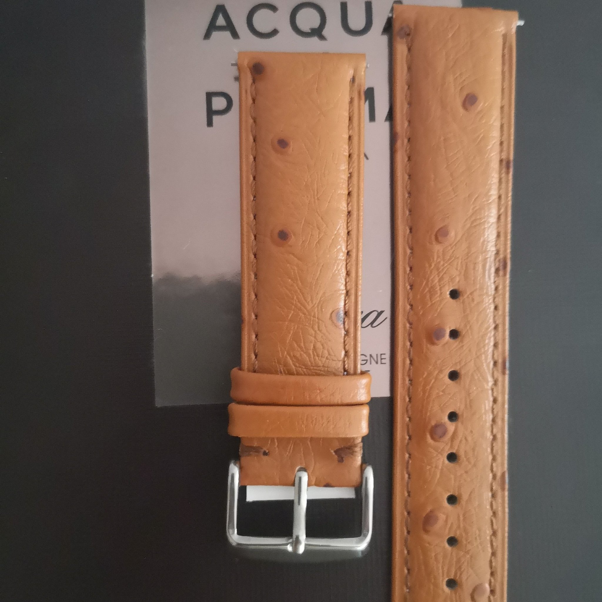 Gulbrunt 22mm Klockarmband i Läder Masai ostric.. | Köp på Tradera ...