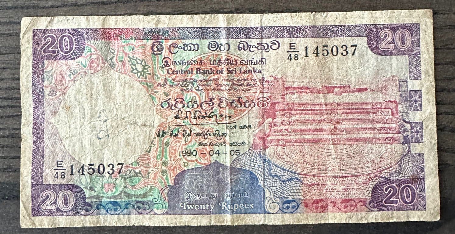 Sri Lanka 20 Rupees Sedel / Banknote from Sri L.. | Köp på Tradera ...