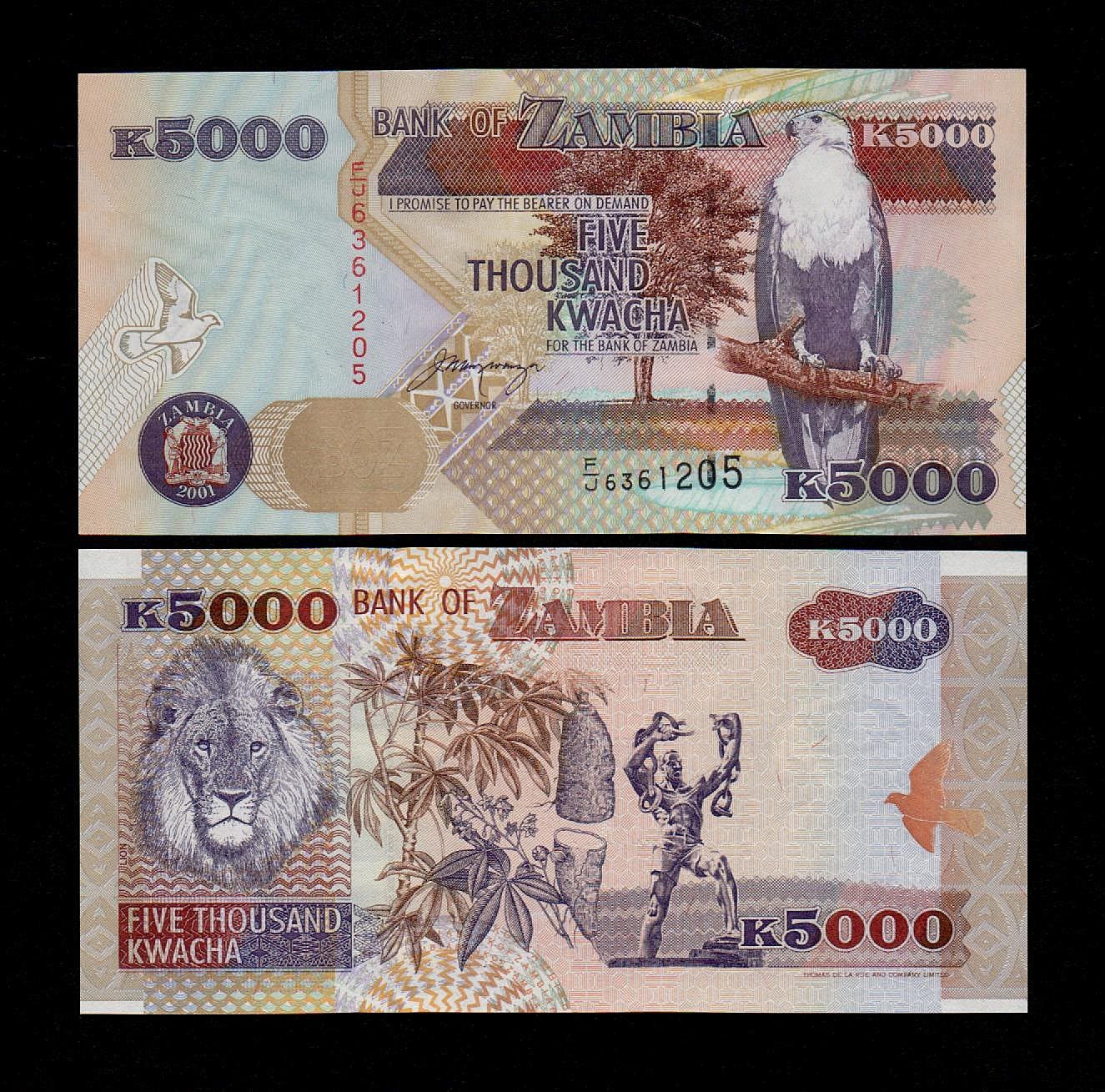 Se produkter som liknar Zambia 5000 kwacha sedel 2001.. på Tradera ...