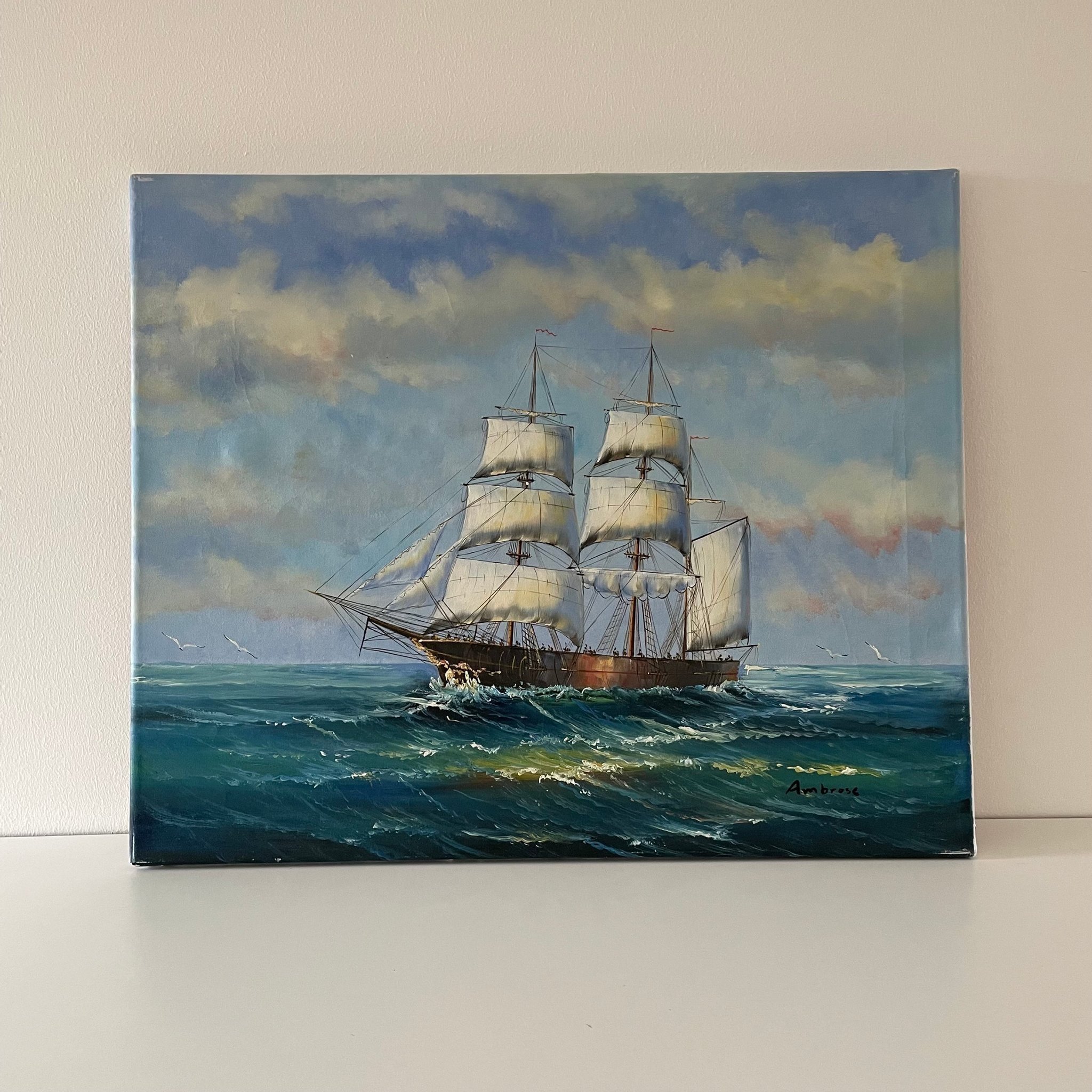 Ambrose, Tavla med motiv av segelfartyg | Köp på Tradera (691033957)