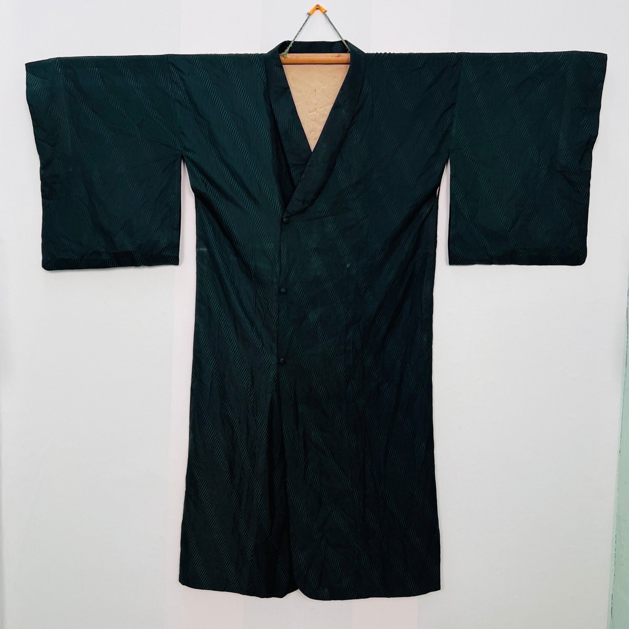 Vintage Japanese Kimono Yukata Polyester Green .. | Köp på Tradera ...