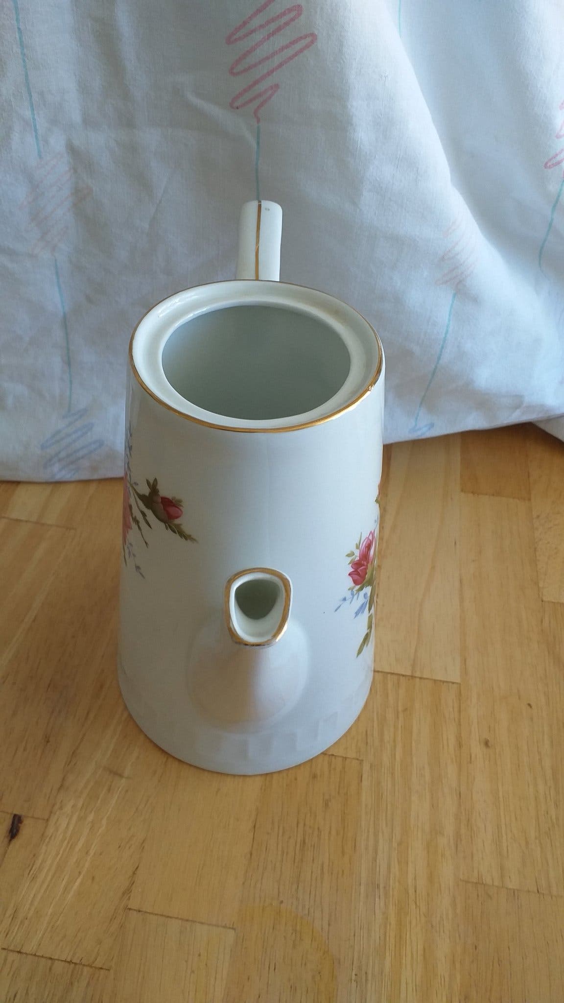 Vacker RETRO tekanna i poslin med rosor Poland .. | Köp på Tradera ...