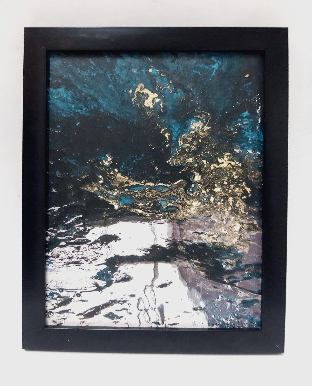 Abstract framed ink drawing on fiberboard(14.3) | Köp på Tradera ...