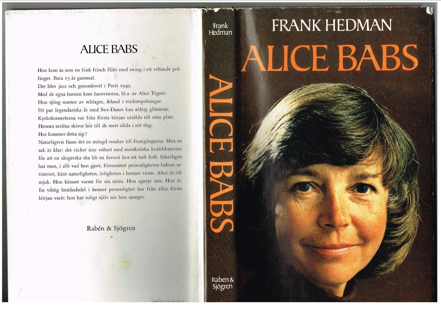 ALICE BABS Berättelsen om artisten Alice "Babs".. | Köp på Tradera ...