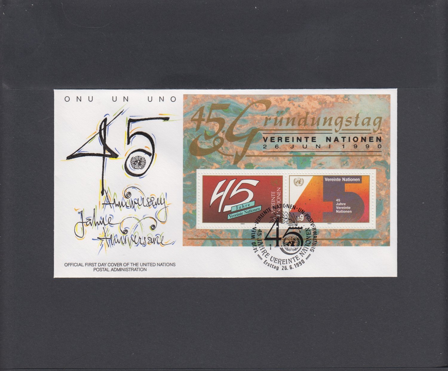 UNITED NATIONS. FDC från 1990 med vinjett. VACK.. | Köp på Tradera ...