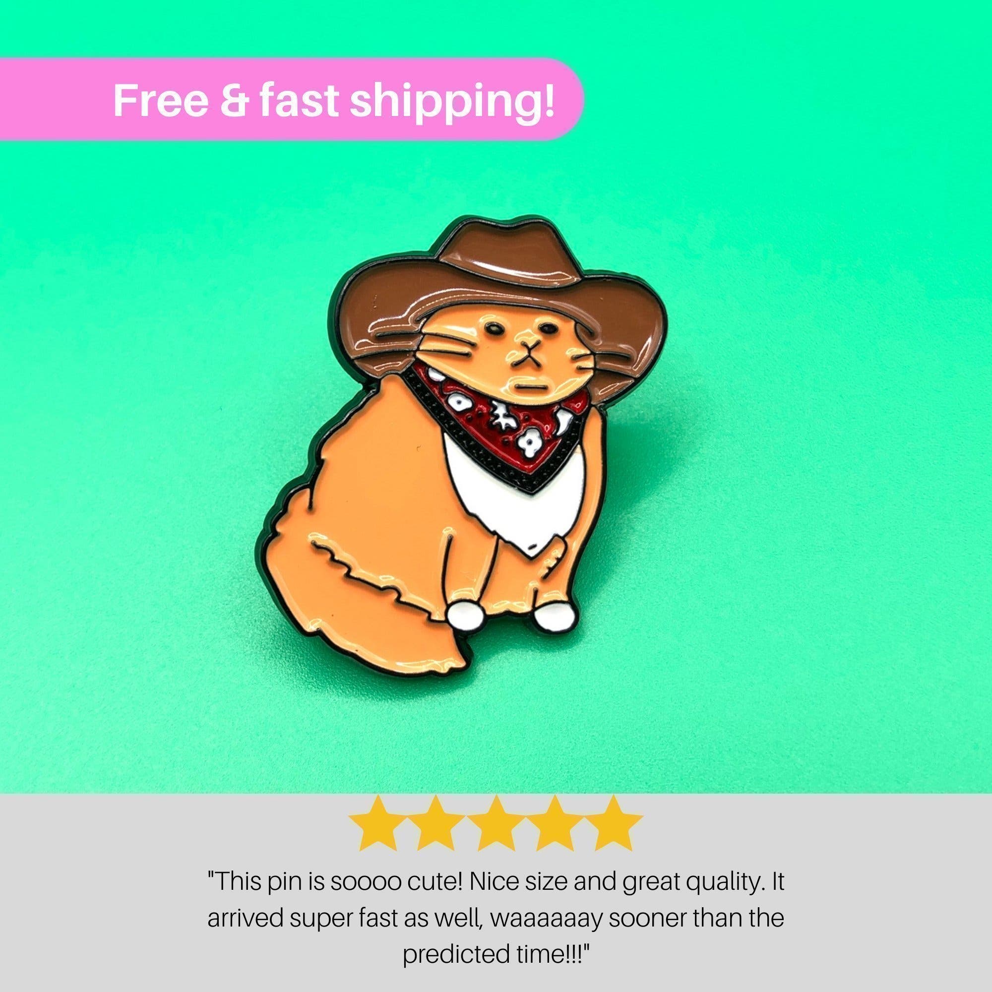 COWBOY CAT Enamel Pin | Cartoon Badge Brooche |.. | Köp på Tradera ...