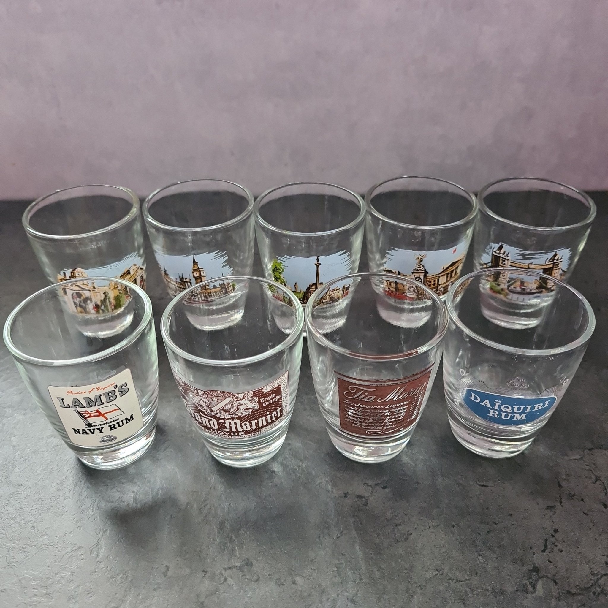 Shot/snapsglas,9 st, olika motiv,se bilder ,H.6.. | Köp på Tradera ...